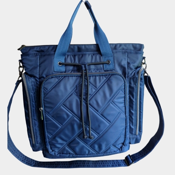 lug | Bags | Lug Bustle Indigo Navy Quilted Crossbody Tote | Poshmark